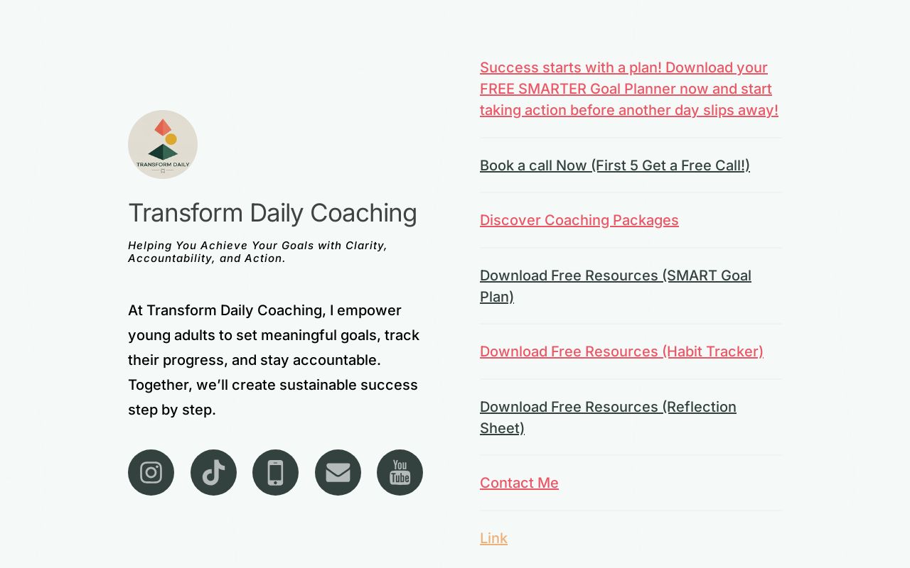 Transform Daily Coaching | Goal-Setting & Accountability for Personal ...